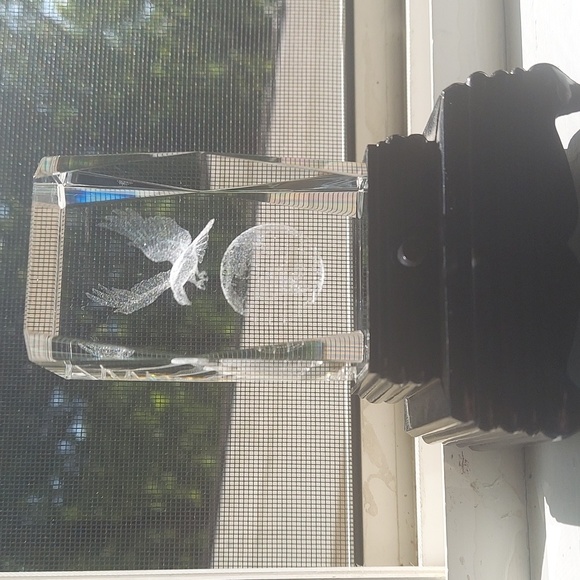 Accents | Eagle Bird Planet 3d Laser Etched Crystal Glass Paperweight ...